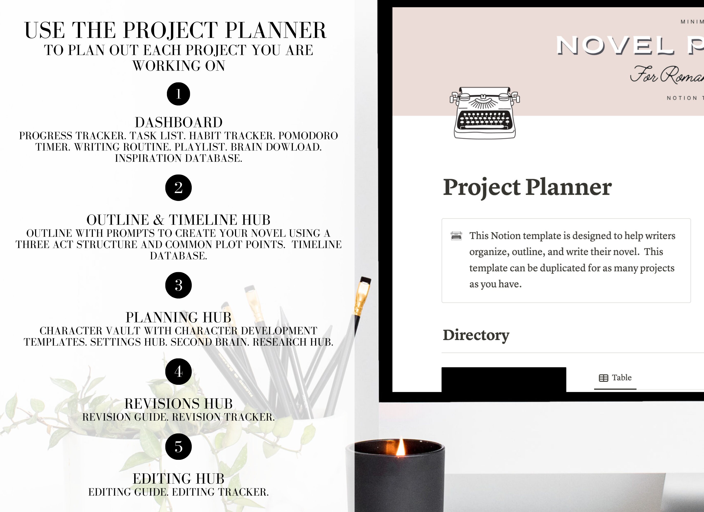 Romance Author Notion Template Writers Second Brain Notion - Etsy