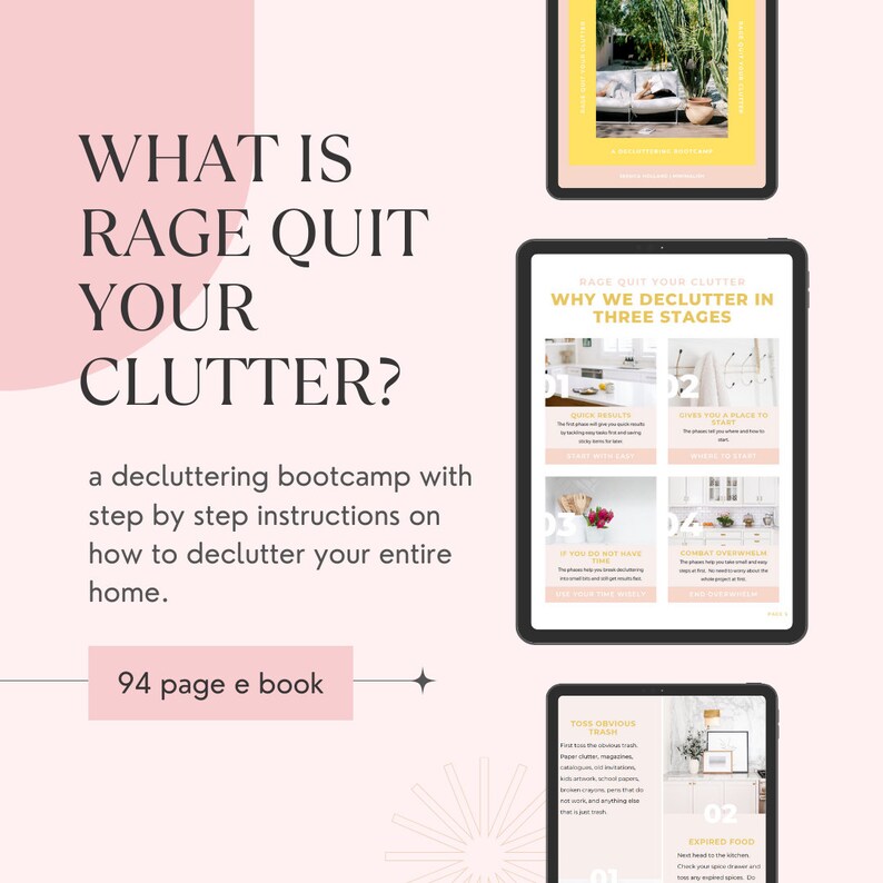 Rage Quit Your Clutter E Book A Decluttering Bootcamp How to Declutter Book Decluttering Course ...