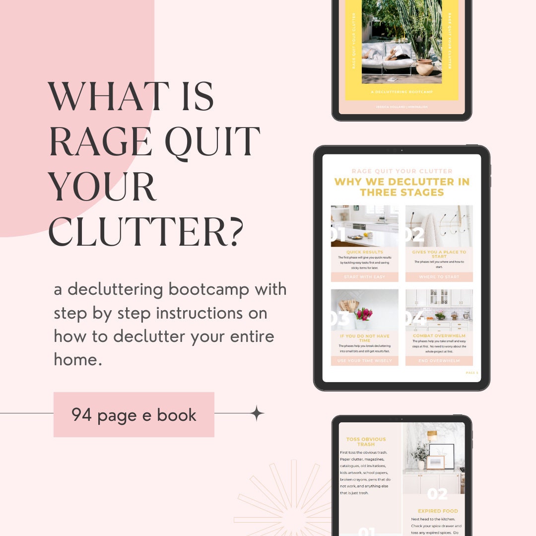 Rage Quit Your Clutter E Book A Decluttering Bootcamp How to Declutter Book Decluttering Course ...