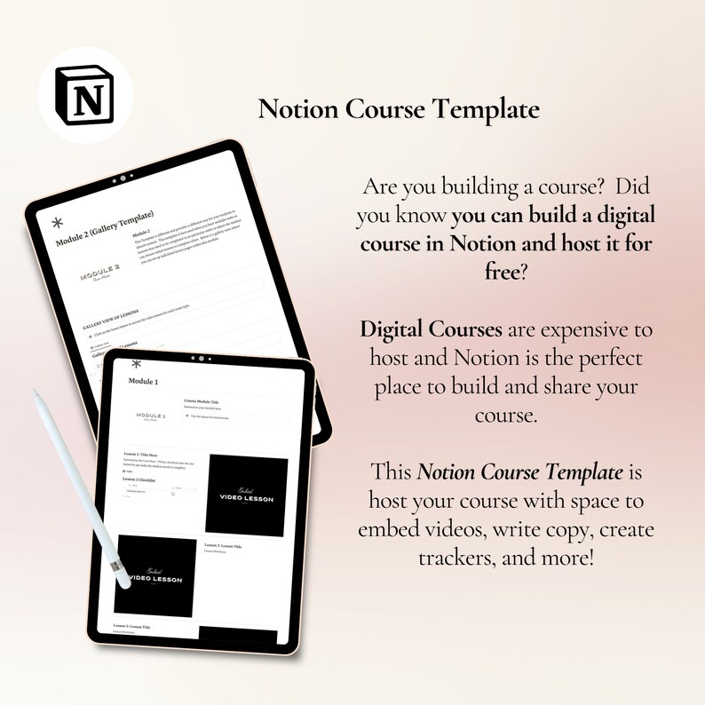 Notion Course Template Light Edition, Course Creator, Digital Course ...