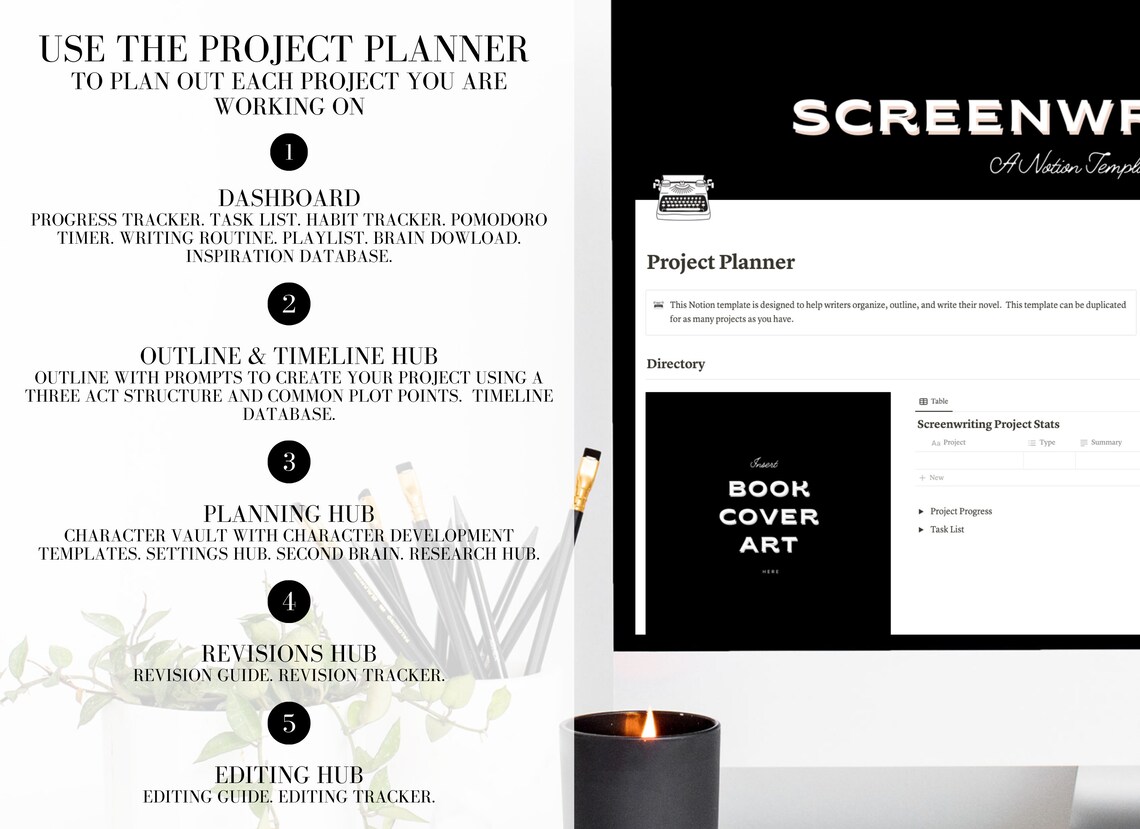 Notion Template for Screenwriters Screenplay Planner - Etsy