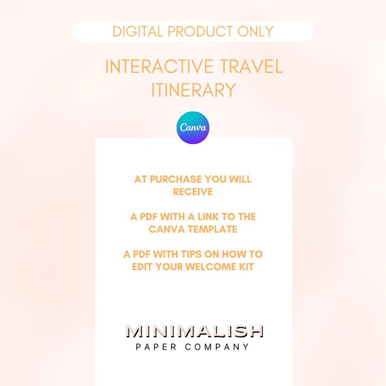 Interactive Digital Travel Itinerary Planner | 51-page Canva Template ...