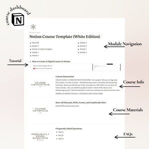 Notion Course Template Light Edition, Course Creator, Digital Course ...
