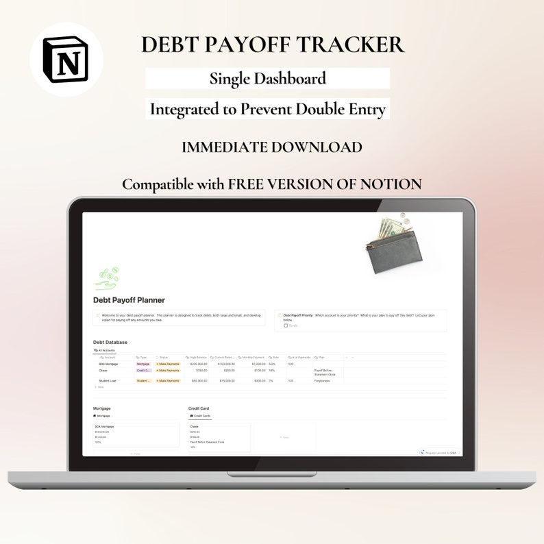 Debt Payoff Planner Notion Template: Personal Finance Tracker - Etsy
