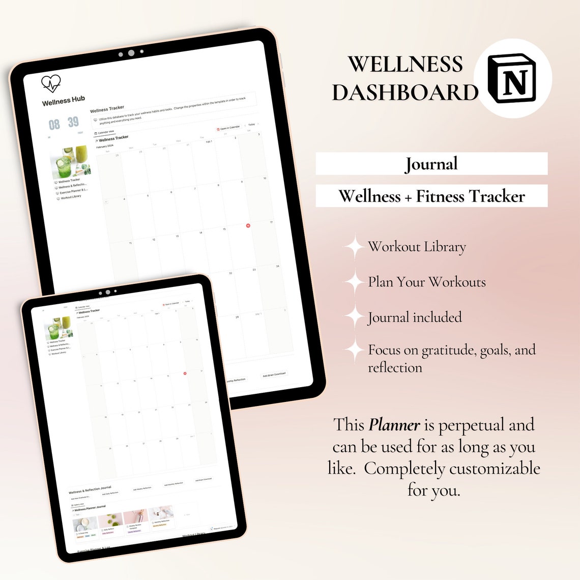 Notion Wellness Planner Notion Template Journal Notion Template ...