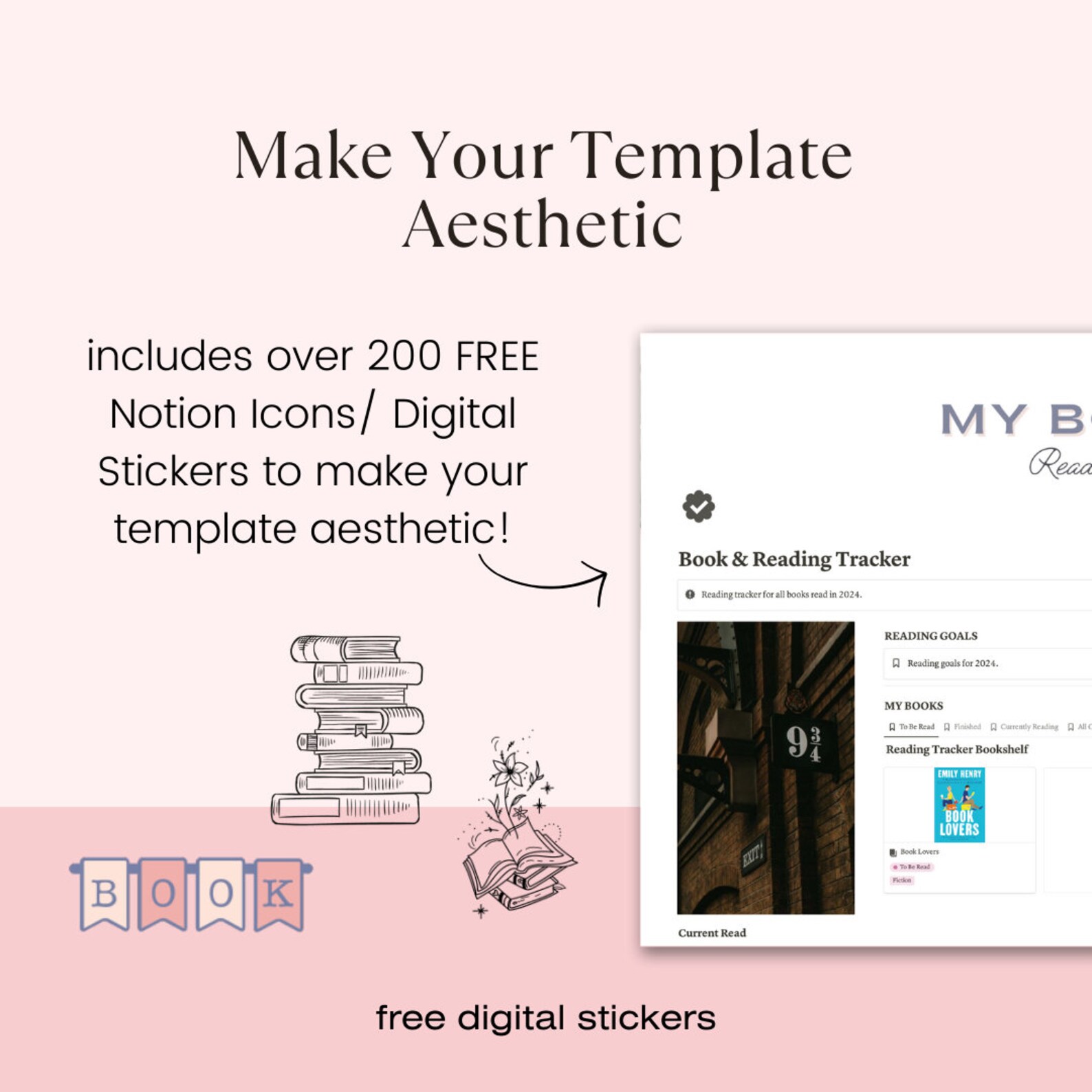 Notion Reading Dashboard Ultimate Reading Tracker Book Tracker Notion Template Aesthetic Notion ...