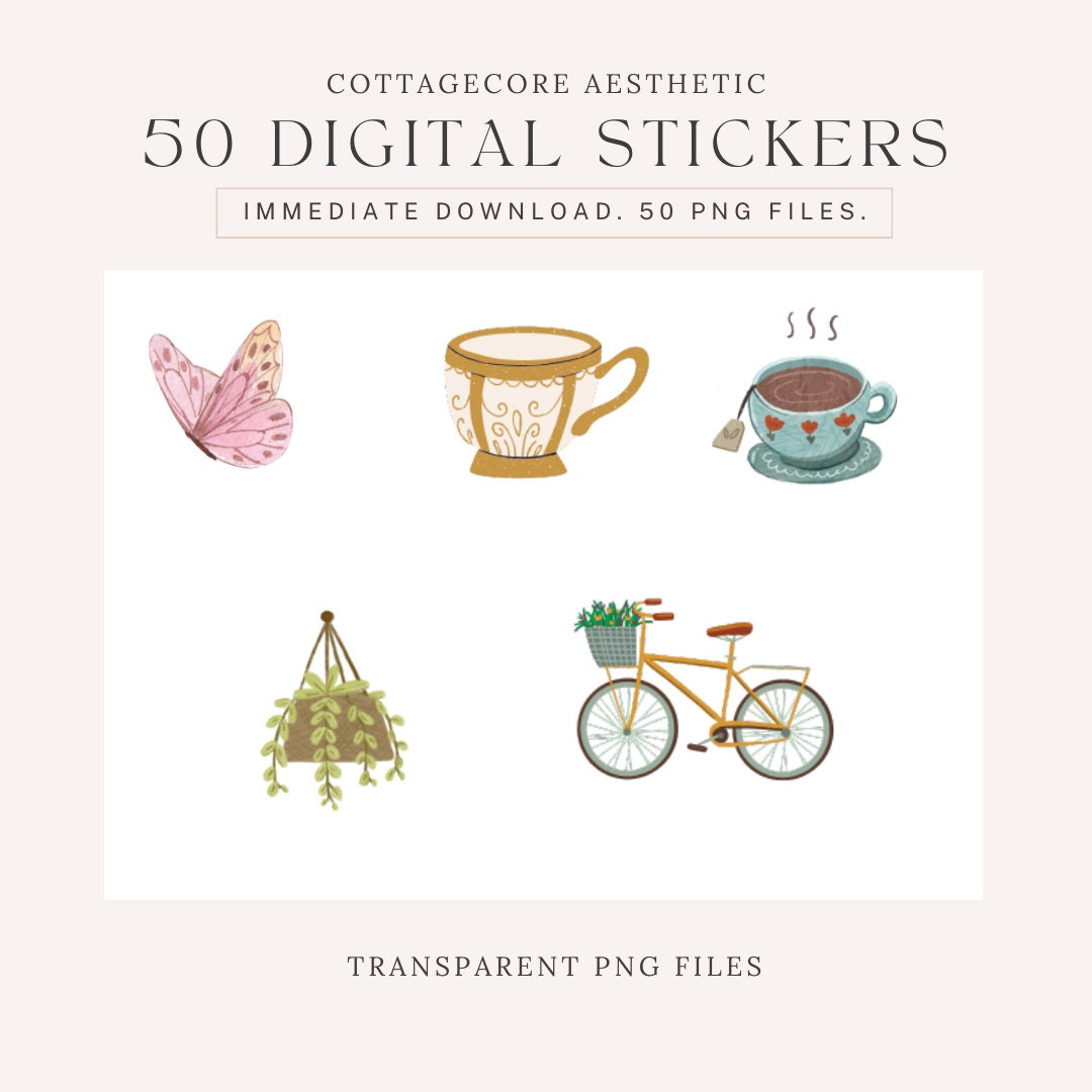 Cottagecore Cottage Core Digital Stickers Cottagecore Notion Icons ...