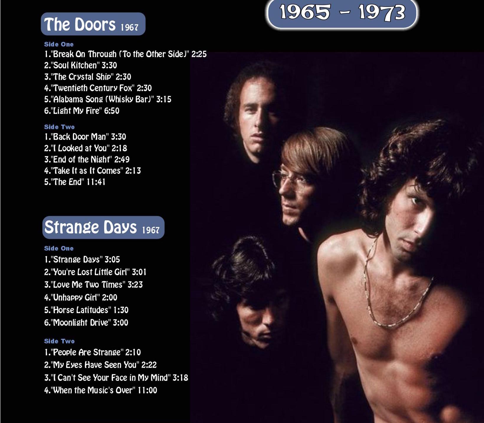 The Doors 62 Songs From 6 Albums, Printable Art, Classic Rock, Jim ...