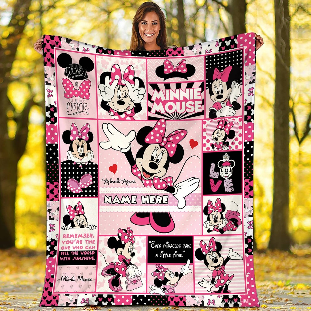 Personalized Minnie Mouse Blanket Minnie Mouse Fleece Blanket Miceky ...