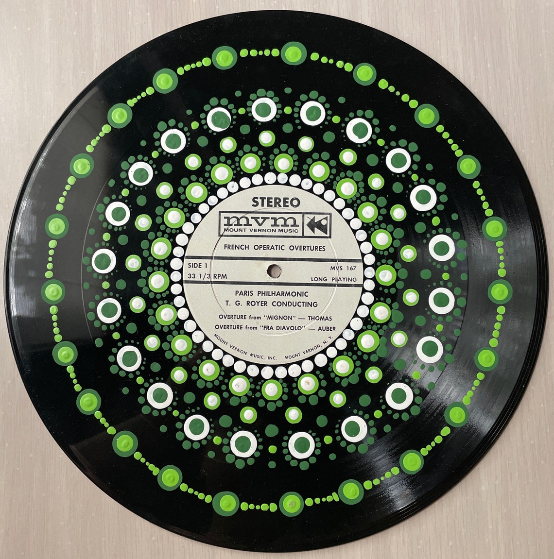 Green Record - Painted Record, 10 Inch Vinyl - Etsy