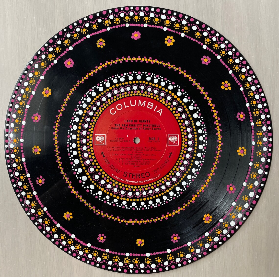 Flower Record - Painted Record, 10 Inch Vinyl - Etsy