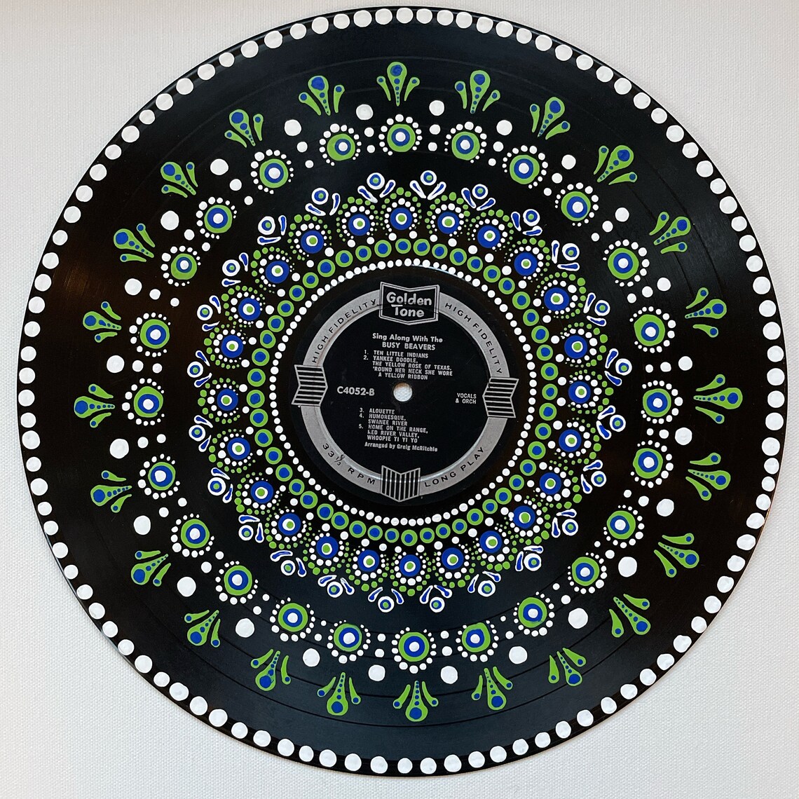 Green and Blue Record - Painted Record, 10 Inch Vinyl - Etsy