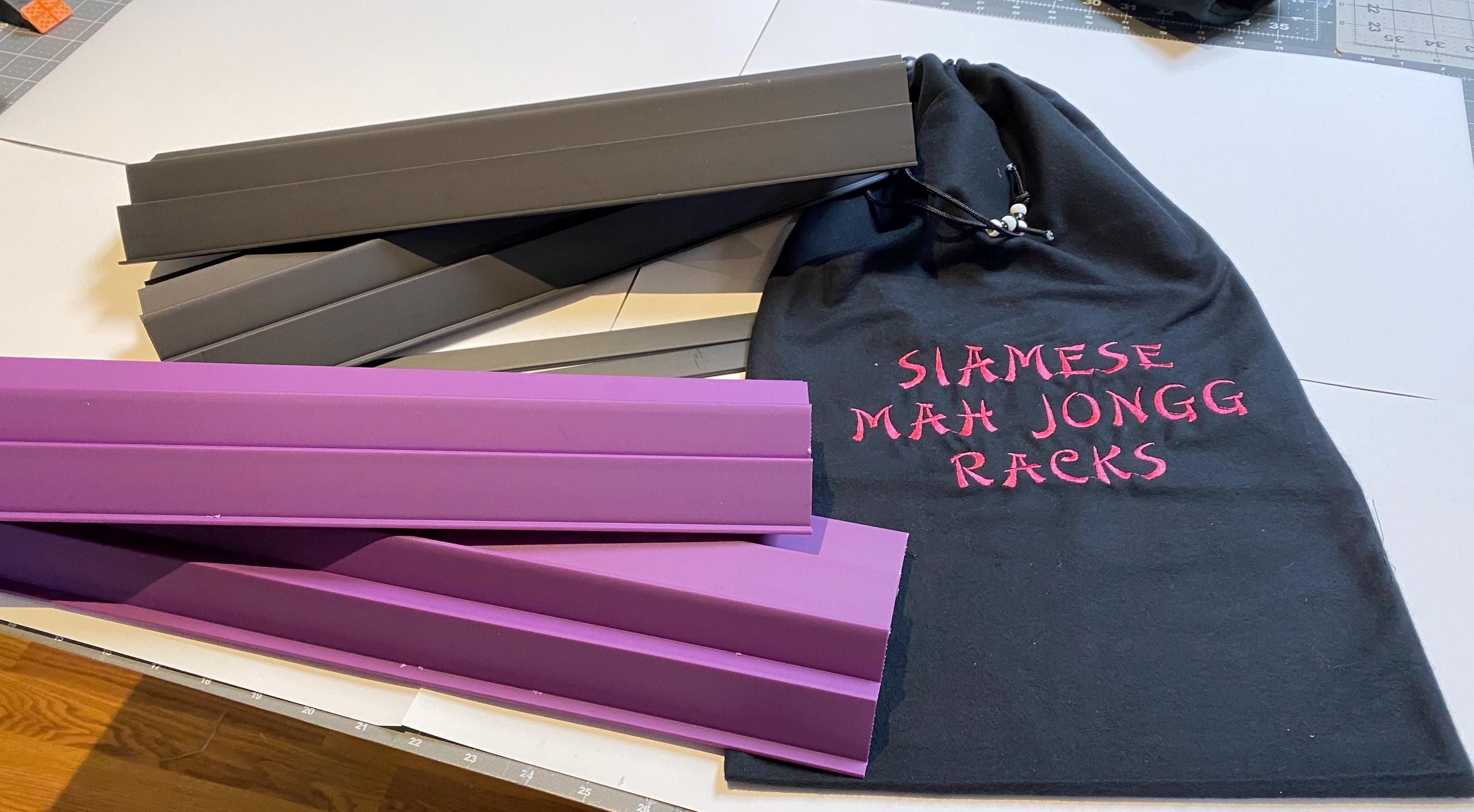 Siamese Mahjongg Racks - Set of 2 Purple Racks With Pushers MADE in the ...