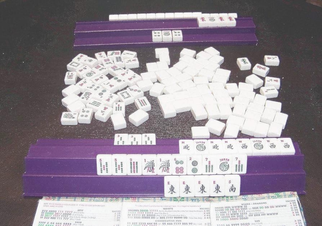 Siamese Mahjongg Racks - Set of 2 Purple Racks With Pushers MADE in the ...