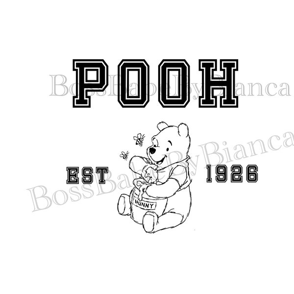 Winnie the Pooh Outline Svg - Etsy