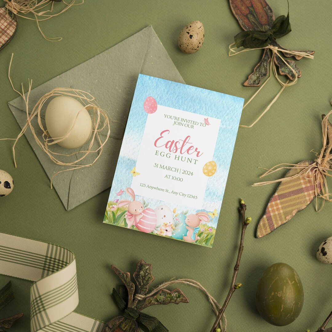 Printable Easter Egg Hunt/play Date Invitation Template - Etsy