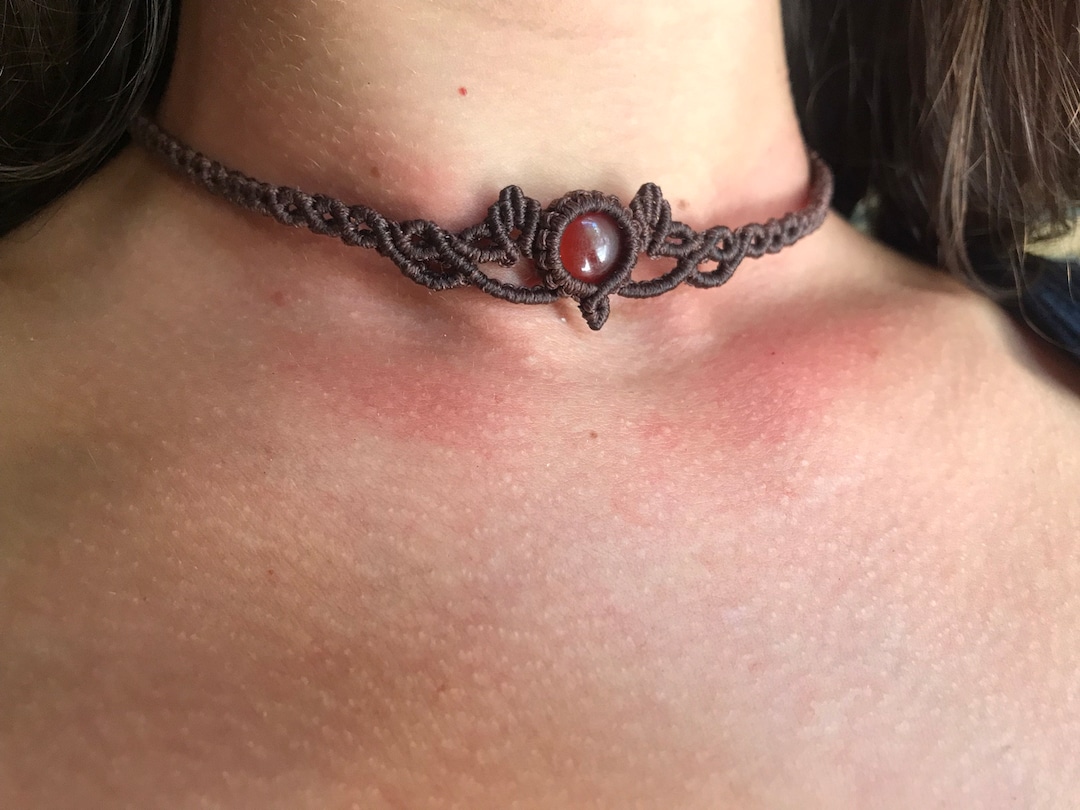 Elfy Choker/macrame Choker/macrame Necklace/stone Choker/unique Jewelry ...