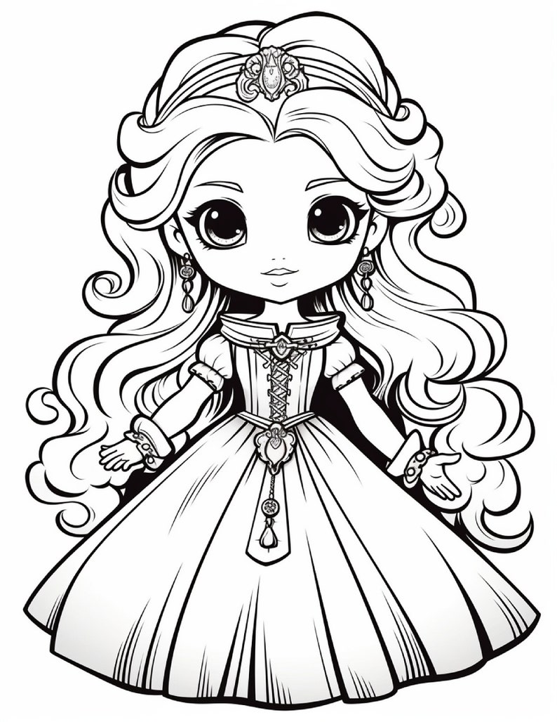 120 PRINCESS COLORING PAGES Printable Pages Ideal for Kids - Etsy Canada