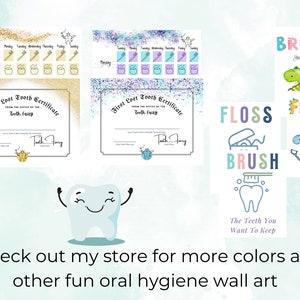 Printable Brushing Chart | Flossing Chart | Kids Reward Chart | Tooth ...