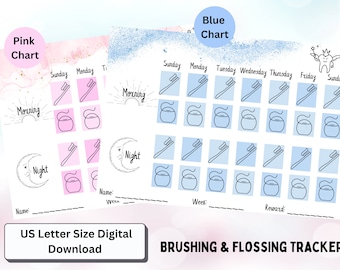 Printable Brushing Chart | Flossing Chart | Kids Reward Chart | Tooth ...