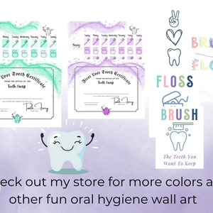 Printable Brushing Chart | Flossing Chart | Kids Reward Chart | Tooth ...