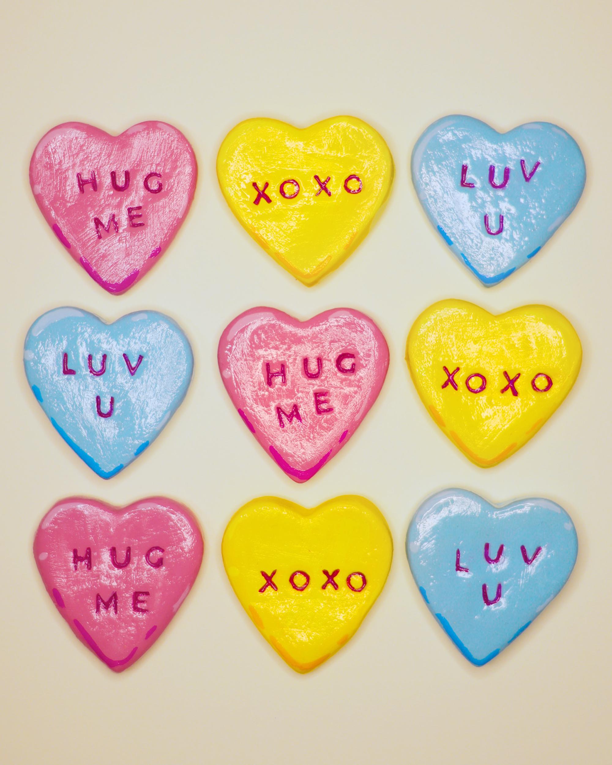 Sweet Heart Ceramic Magnets – Candy Heart Design, Cute Aesthetic Fridge ...