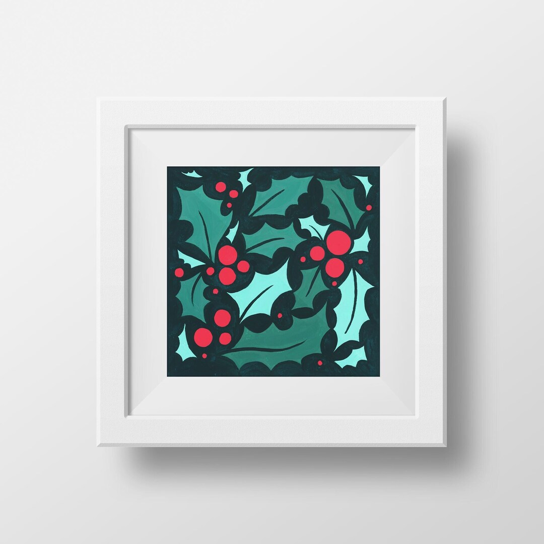Holly Art Print | Abstract Wall Decor, Small Poster, Contemporary ...