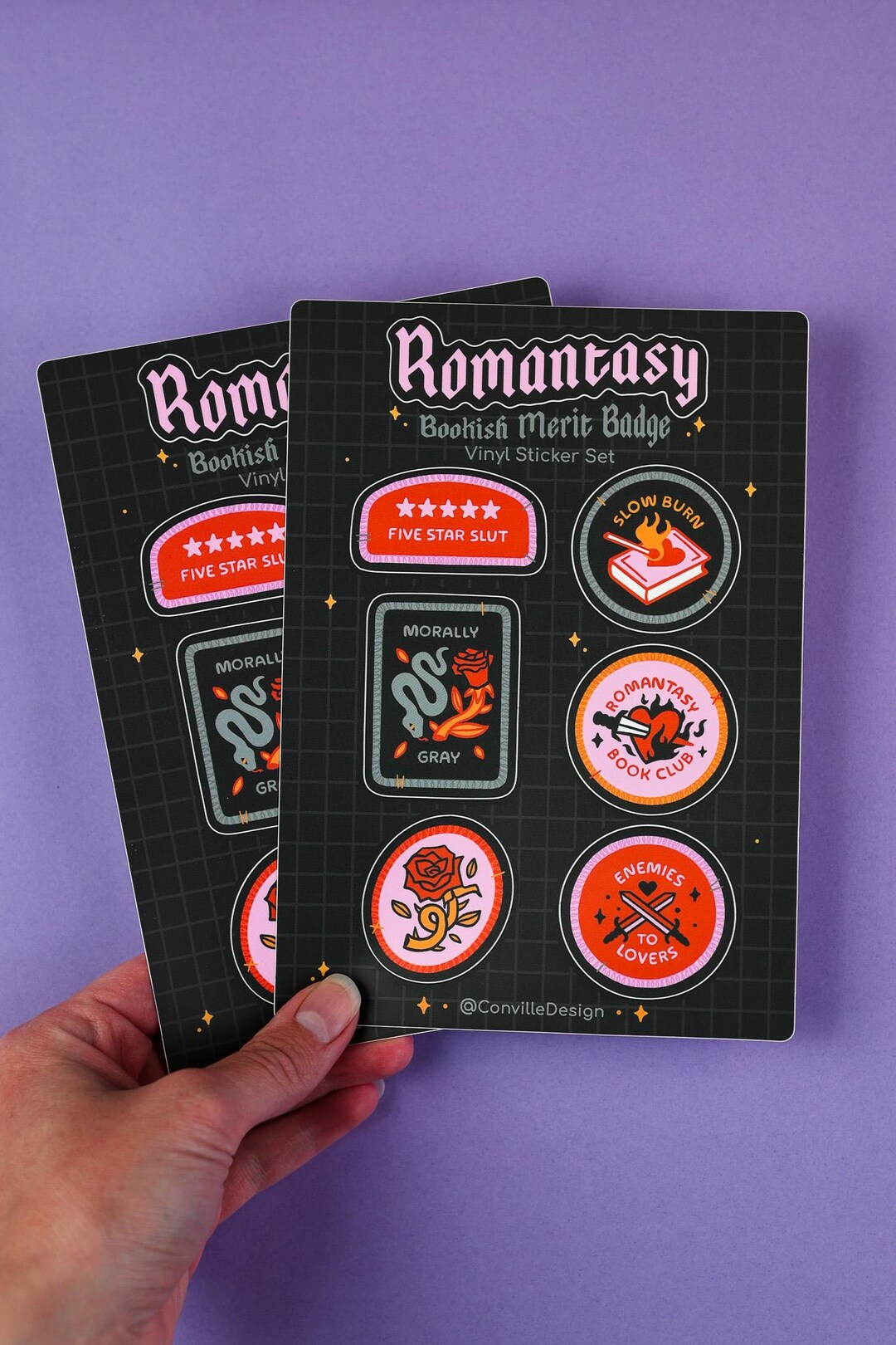 Romantasy Bookish Vinyl Sticker Sheet | Merit Badges, Booktok, Literary ...