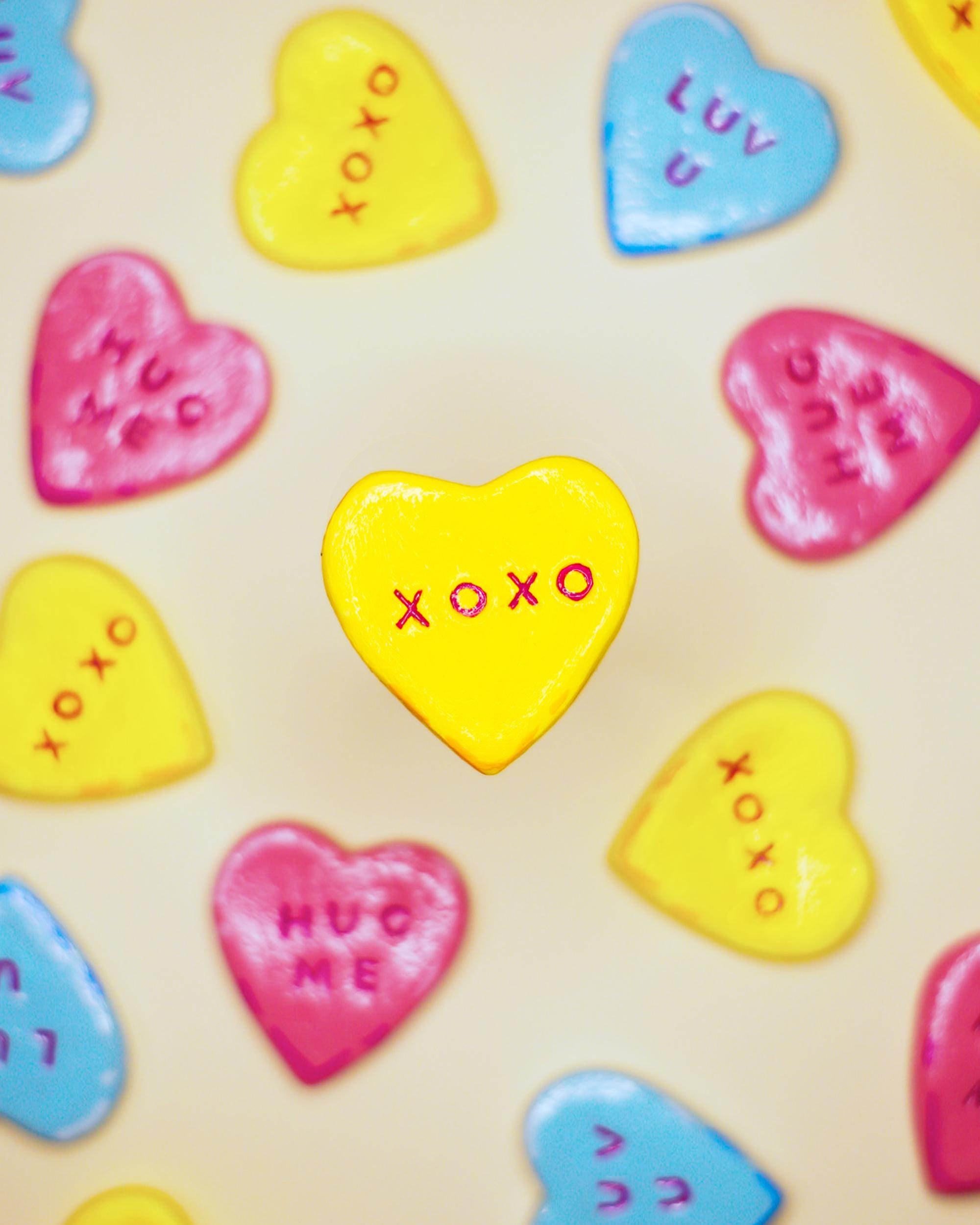 Sweet Heart Ceramic Magnets – Candy Heart Design, Cute Aesthetic Fridge ...