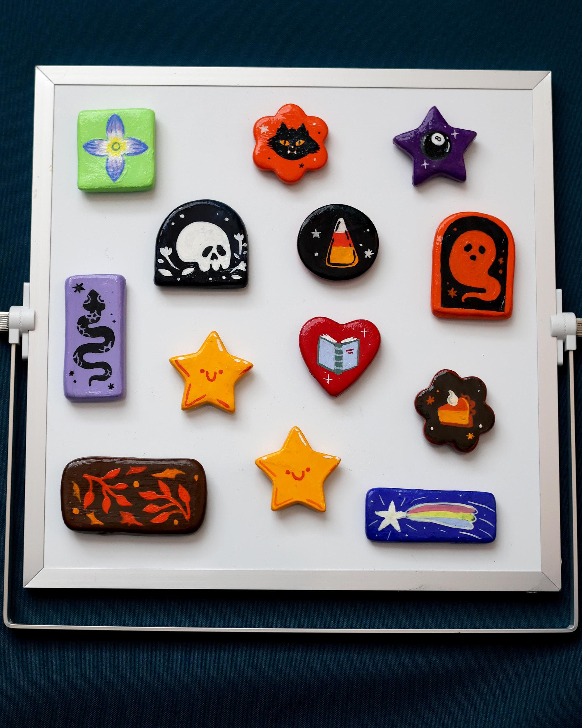 Ceramic Magnet – Cute Aesthetic Fridge Board Magnet, Handmade Clay ...