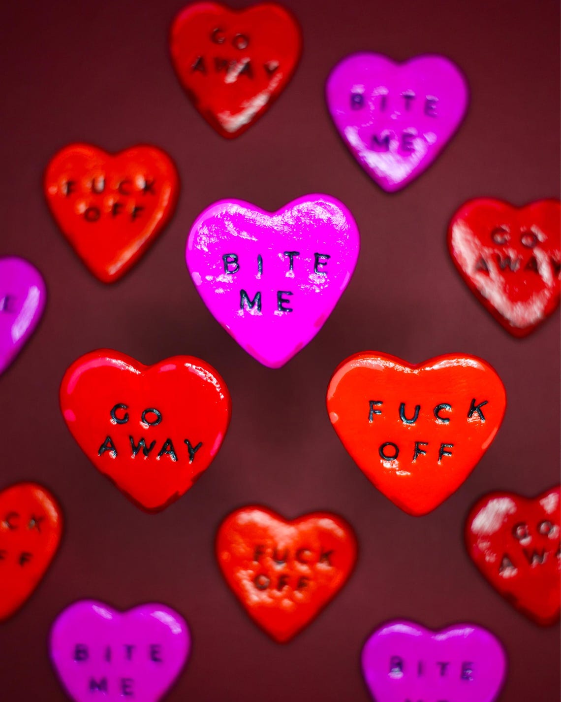 Ceramic Magnets – Anti-sweet Heart, Candy Heart Design, Not so Sweet ...