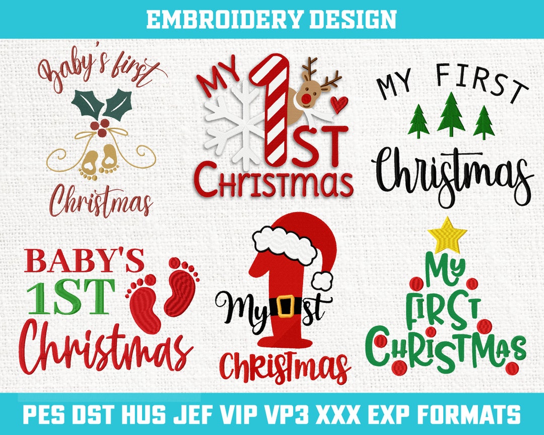 Baby's First Christmas Embroidery Design, 1st Christmas Embroidery ...