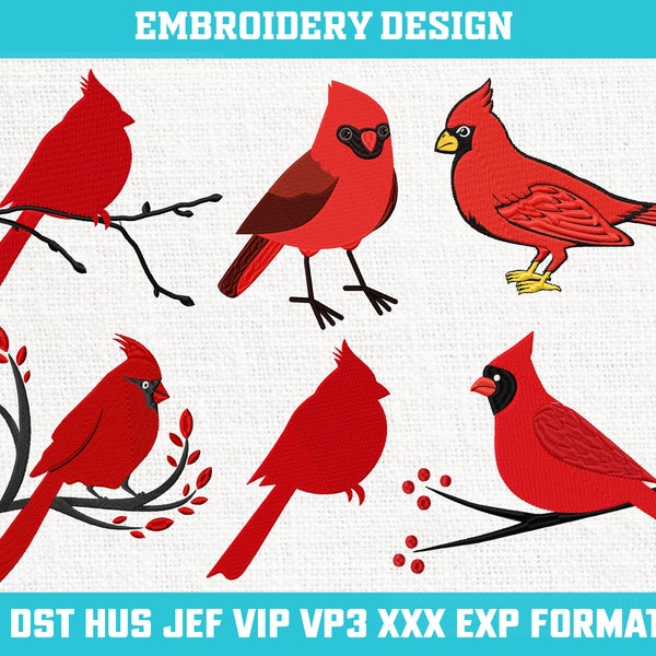 Cardinal Embroidery - Etsy