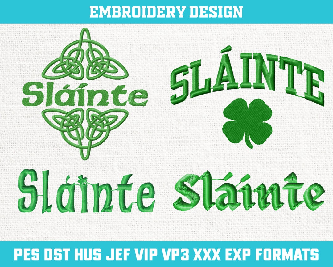 Slainte Embroidery Design, St. Patrick's Day Embroidery Design, Funny ...