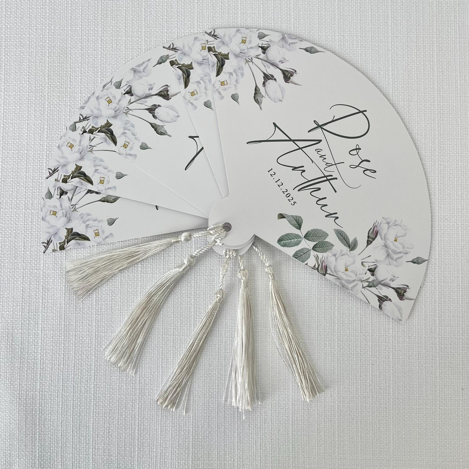Personalized Wedding Fan Favor for Guests: Minimalist Ceremony, Elegant ...
