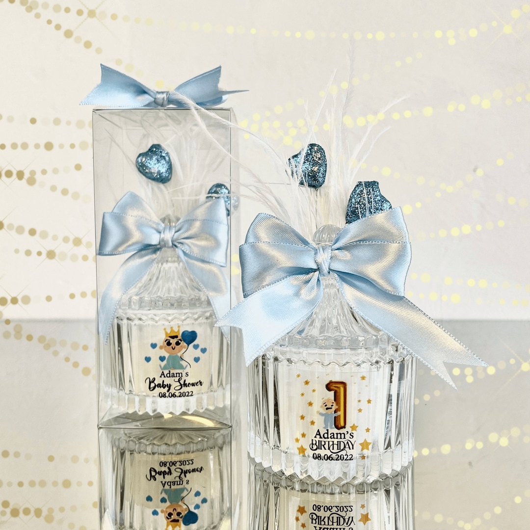 Boy Baby Shower Candle Favors for Guests, Personalised Birthday Party ...