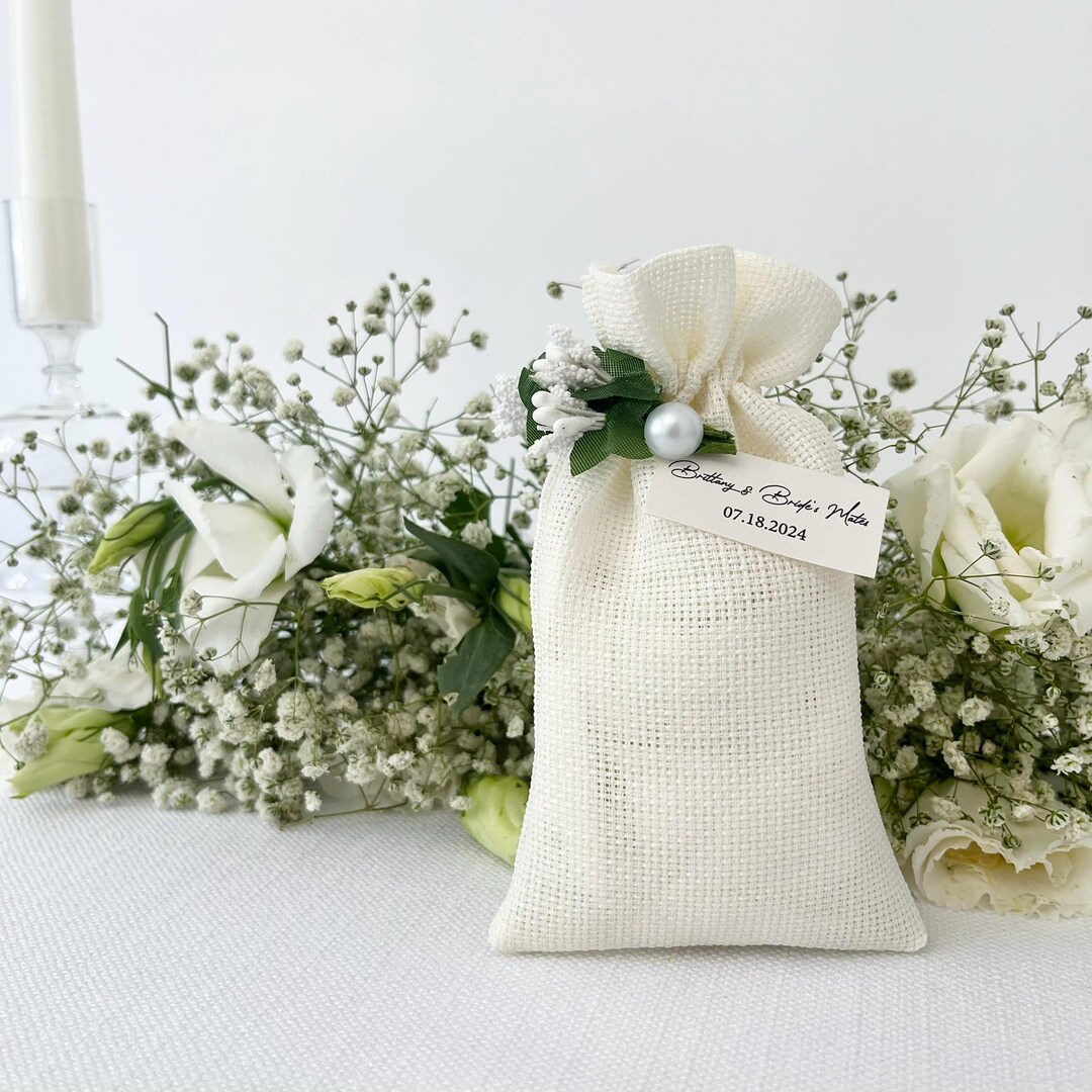 Personalized Lavender Sachet Wedding Favor: Cotton Handmade Sachet Bag ...
