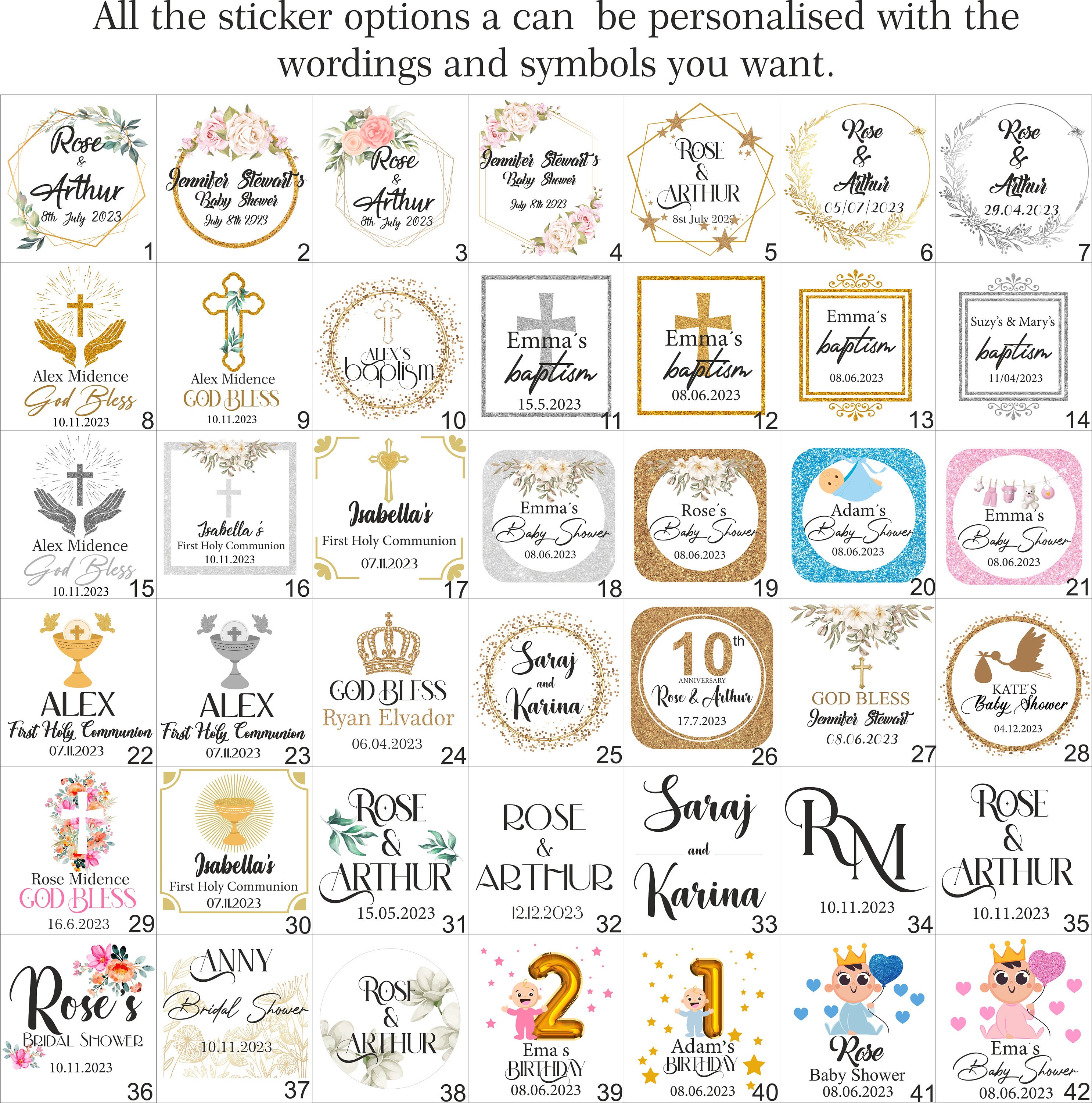 Gold Cross Candle Favors: Personalized Baptism, First Communion Gifts ...