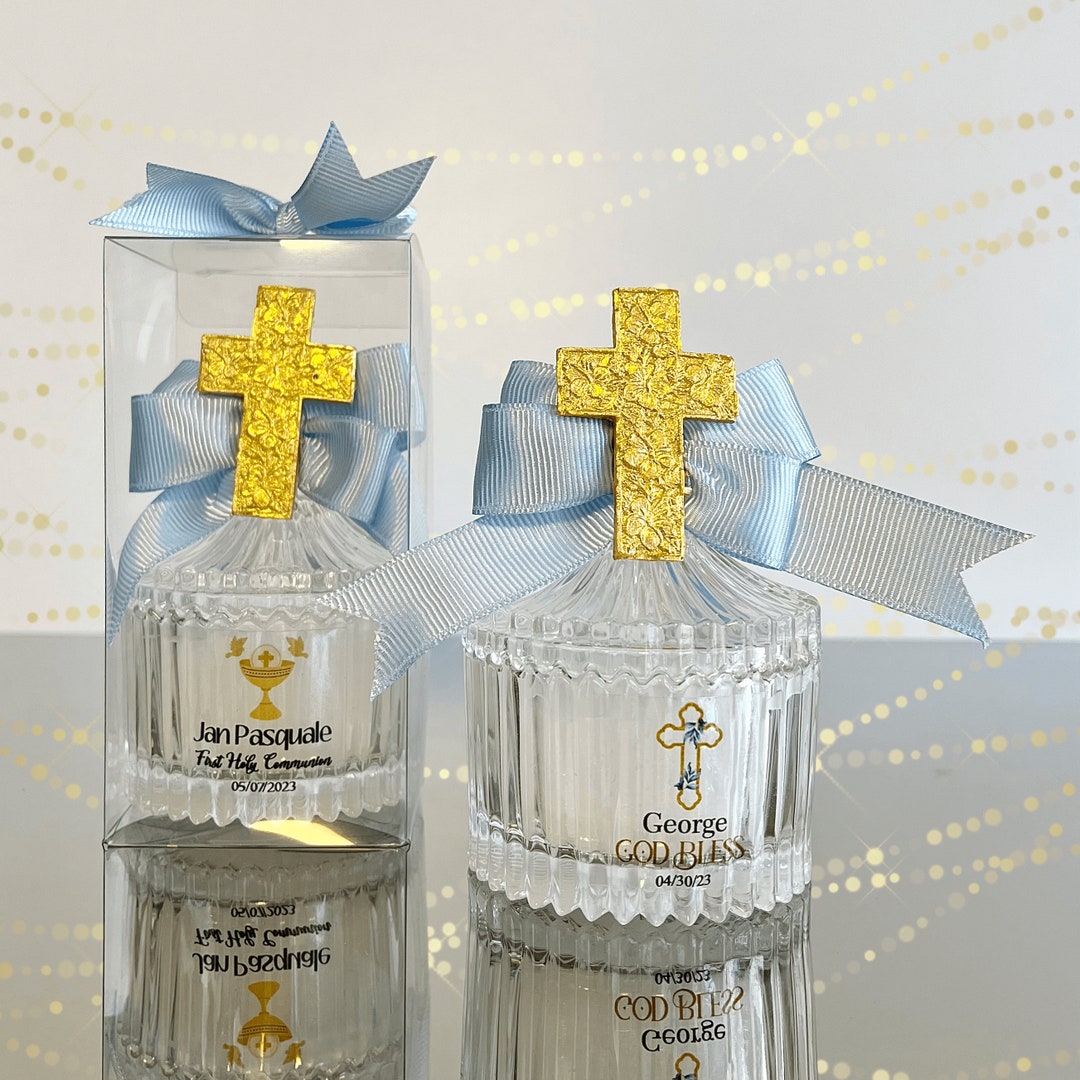 Personalized Golden Cross Boy and Girl Baptism Favors for Guests, First ...
