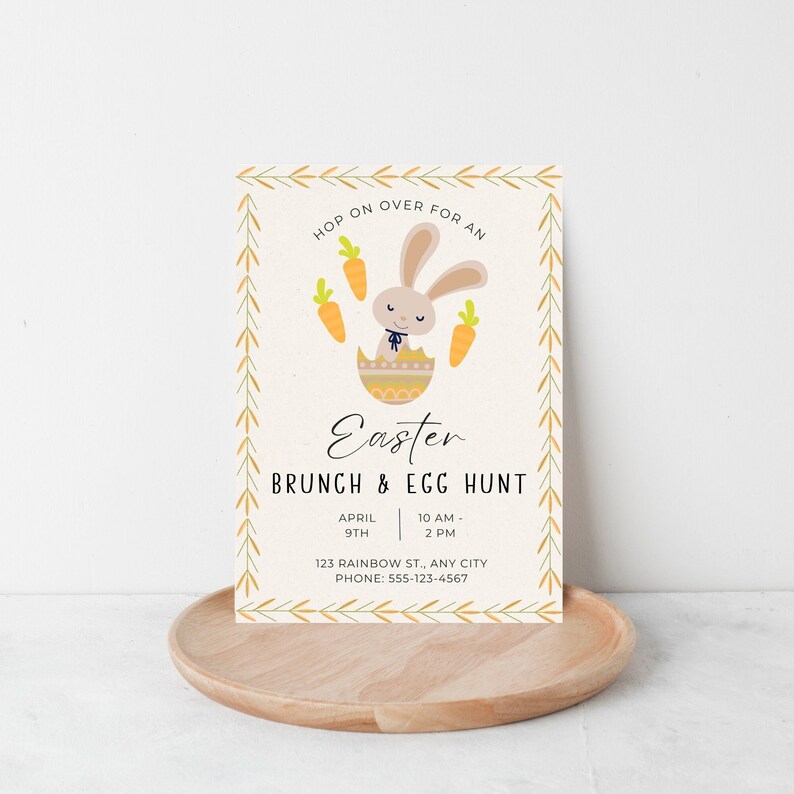 Easter Invitation Template Easter Brunch & Egg Hunt Invitation Easter ...