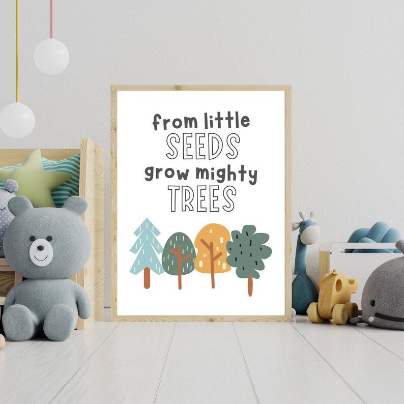 Digital Prints | From Little Seeds Grow Mighty Trees Wall Art | Nursery ...