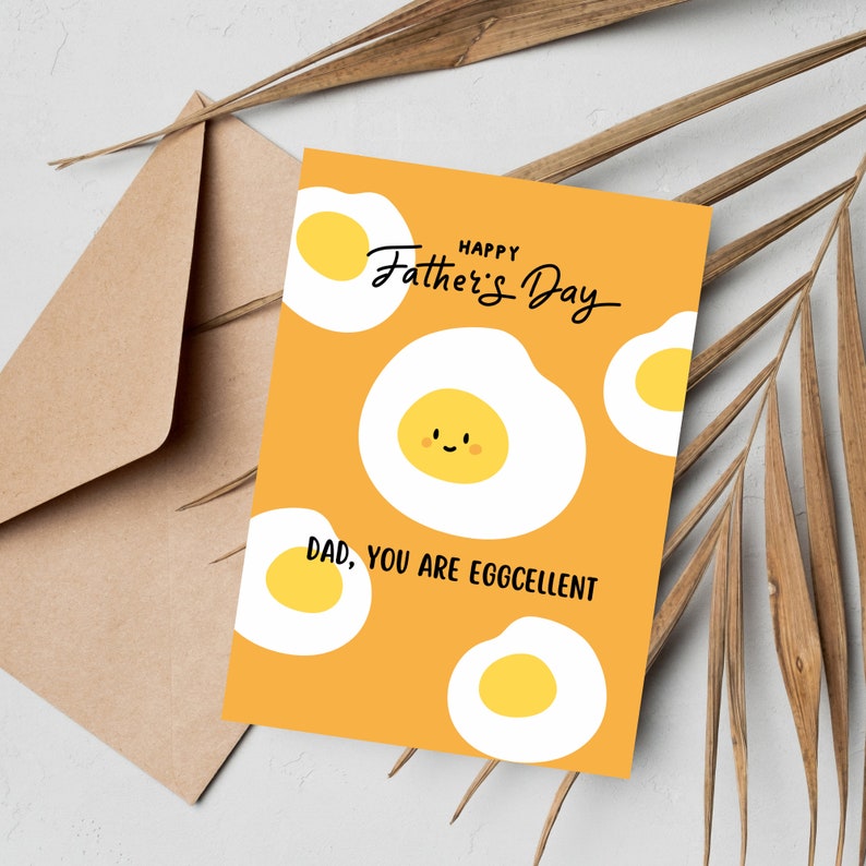 Father's Day Printable Card Dad You Are Eggcellent Egg Pun Greeting ...