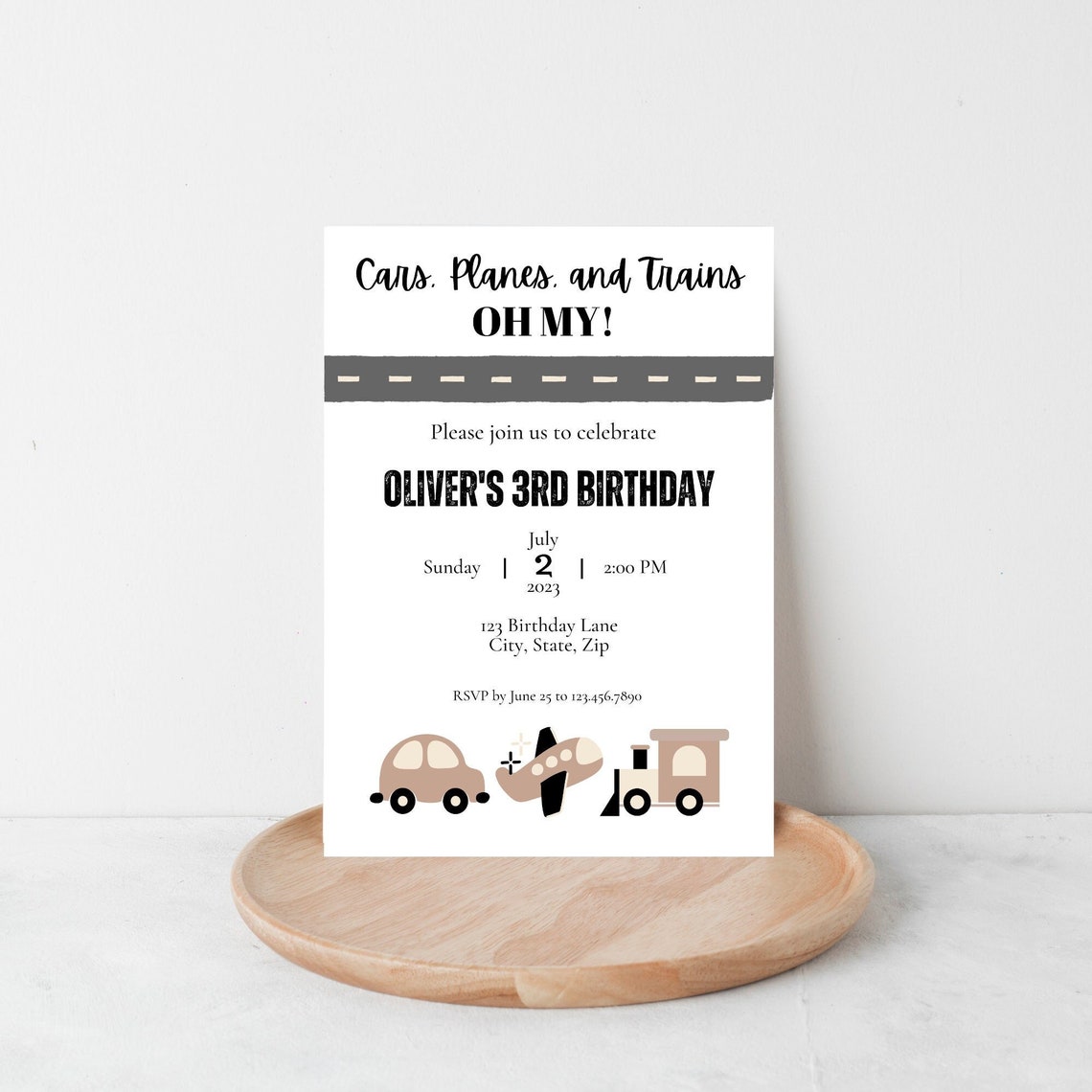 Kid Birthday Invitation Template Vehicle Birthday Invitation Cars ...