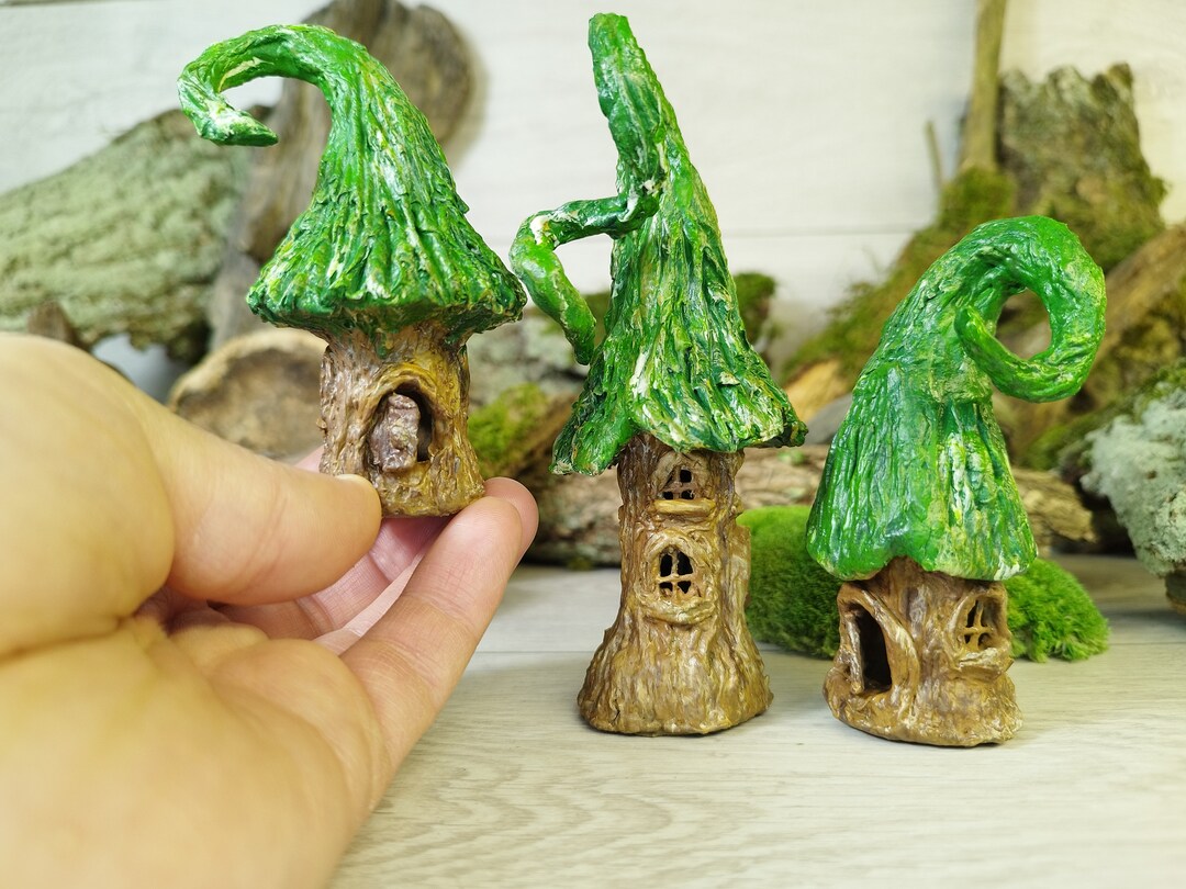 Gnome Fairy Houses,set of 3 Tiny Fairy Houses,mini Fairy Houses,forest ...
