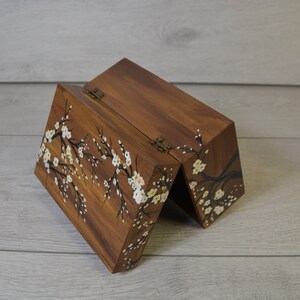 Hand Painted Wooden Box With a Blossoming Apple Tree Branch,jewelry Box ...