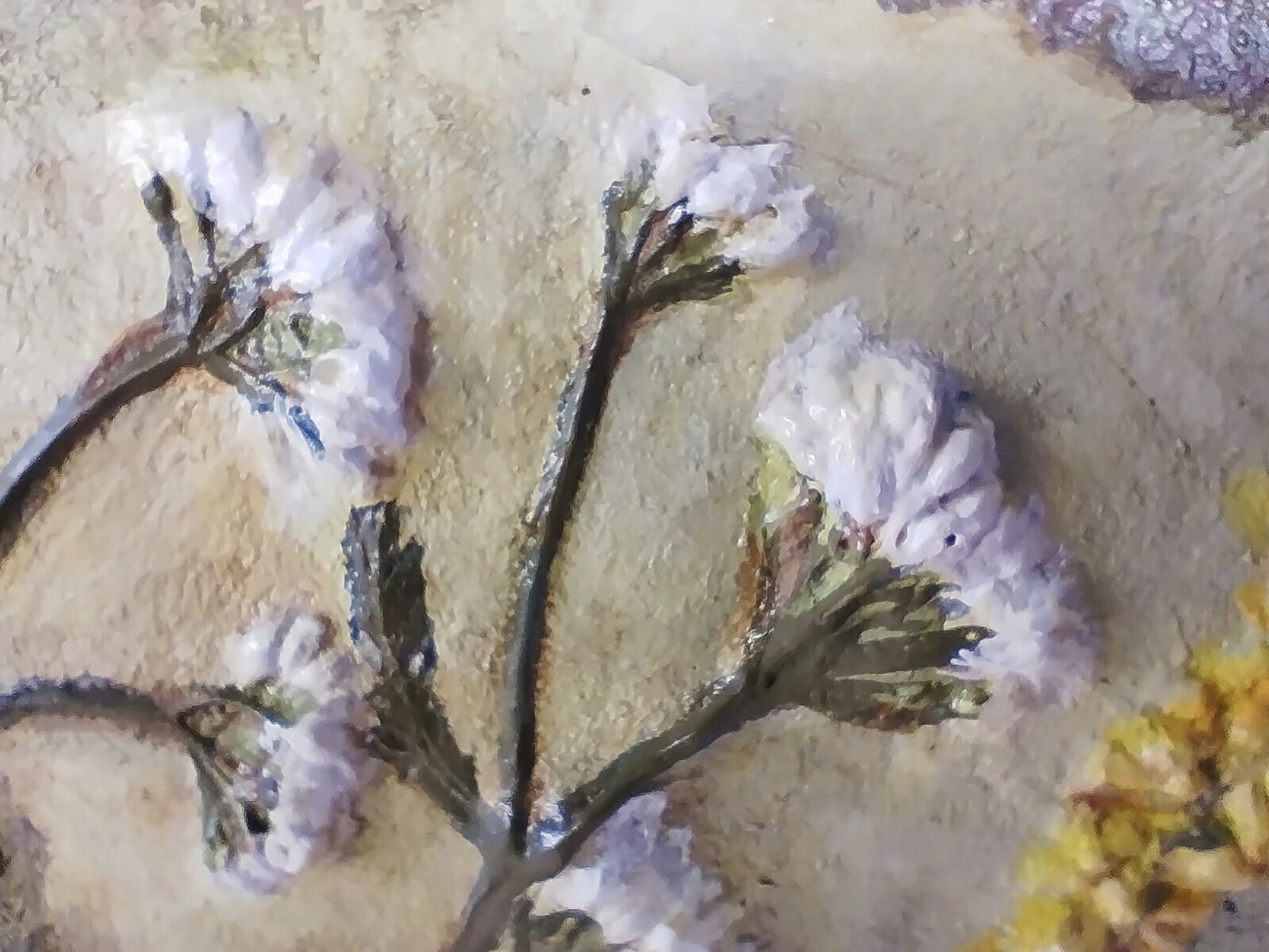 Botanical Bas-relief Painted With Acrylic Paints,flower Tile,wall Decor ...