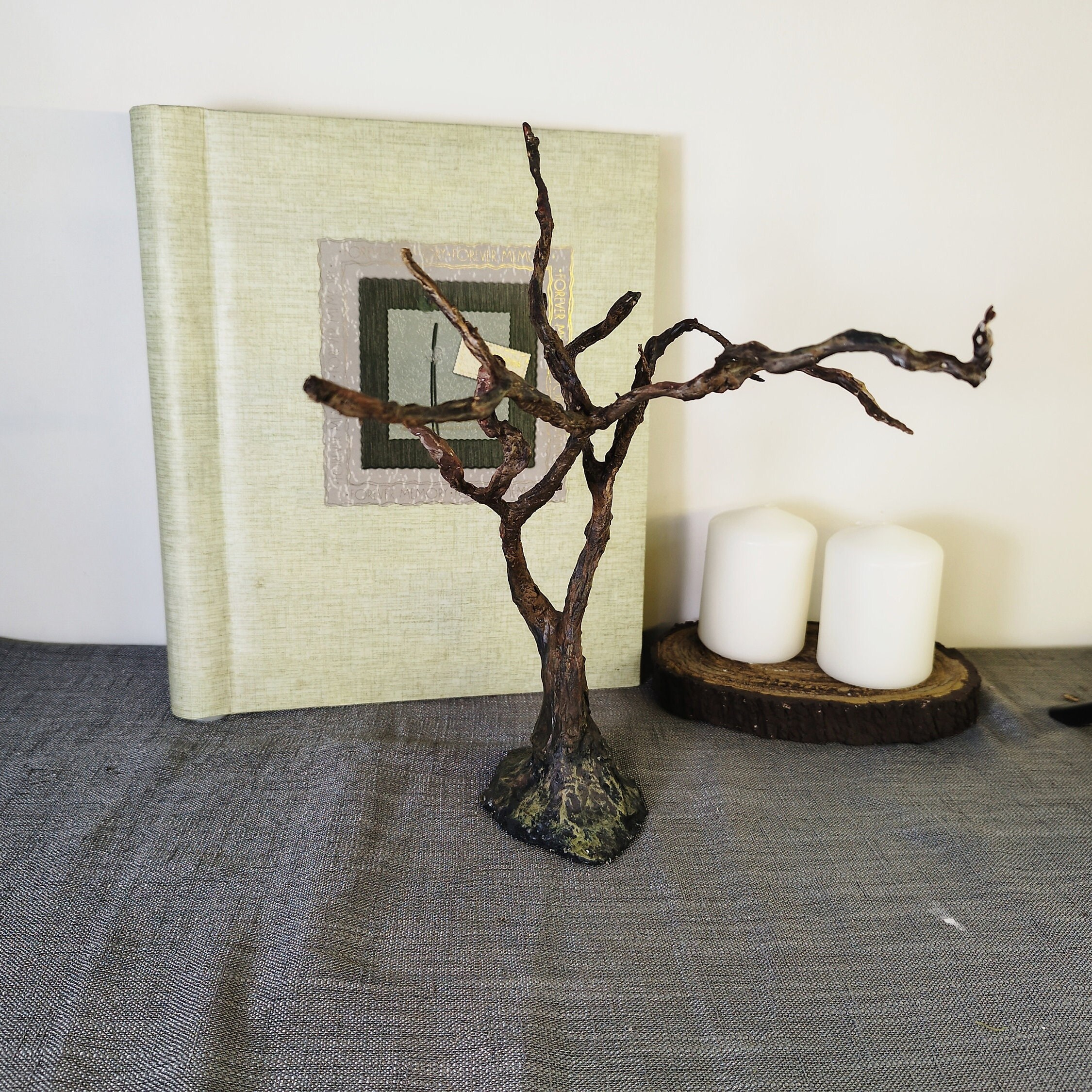 Tree Art Statuehandmade Paper Clay Treedecorative - Etsy