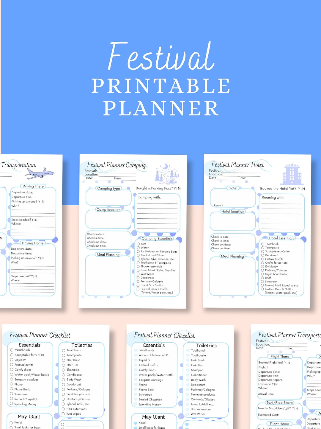Festival Planner Printable, Printable Planner, Music Festival Planner ...