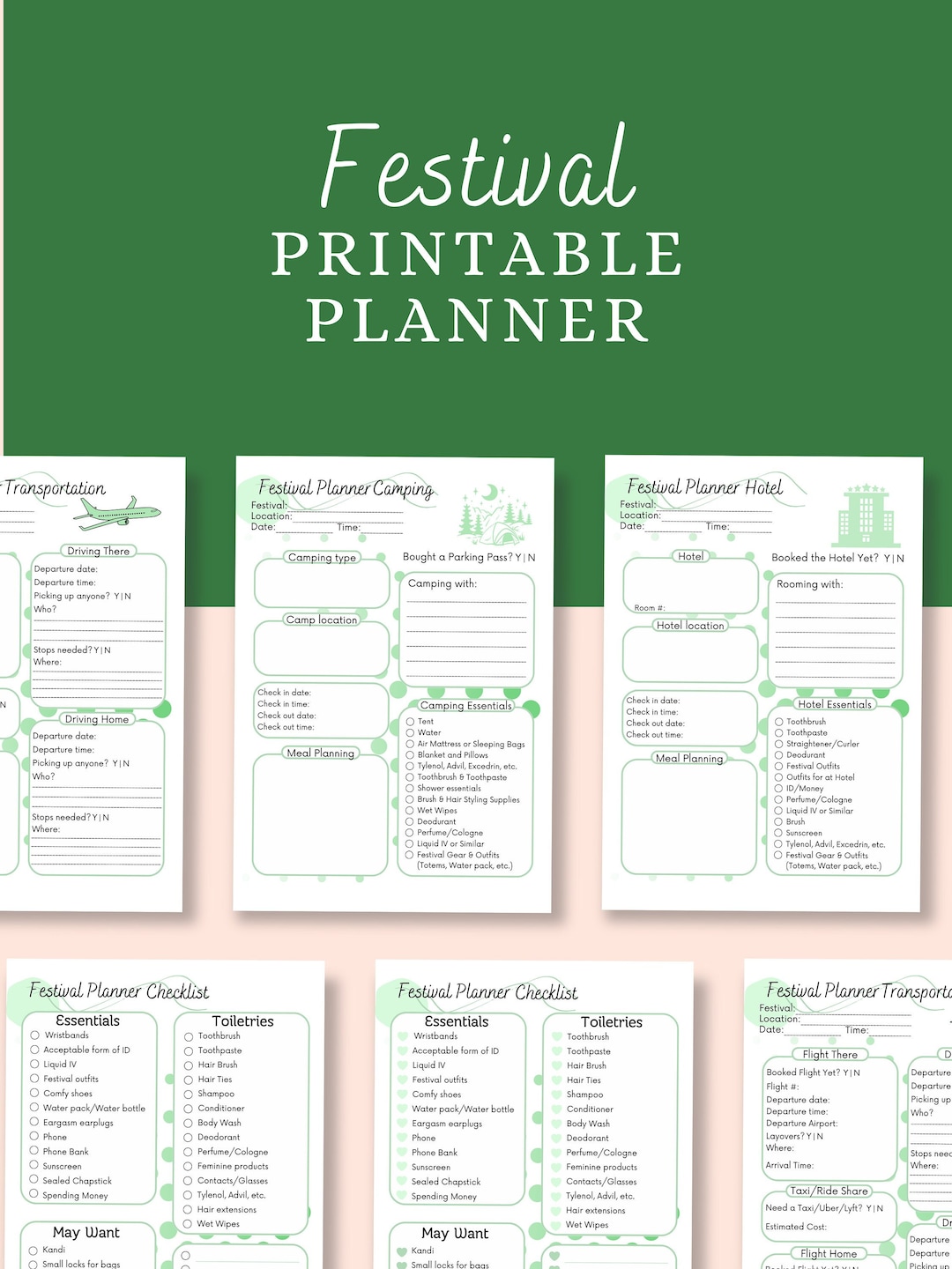 Festival Planner Printable, Printable Planner, Music Festival Planner ...