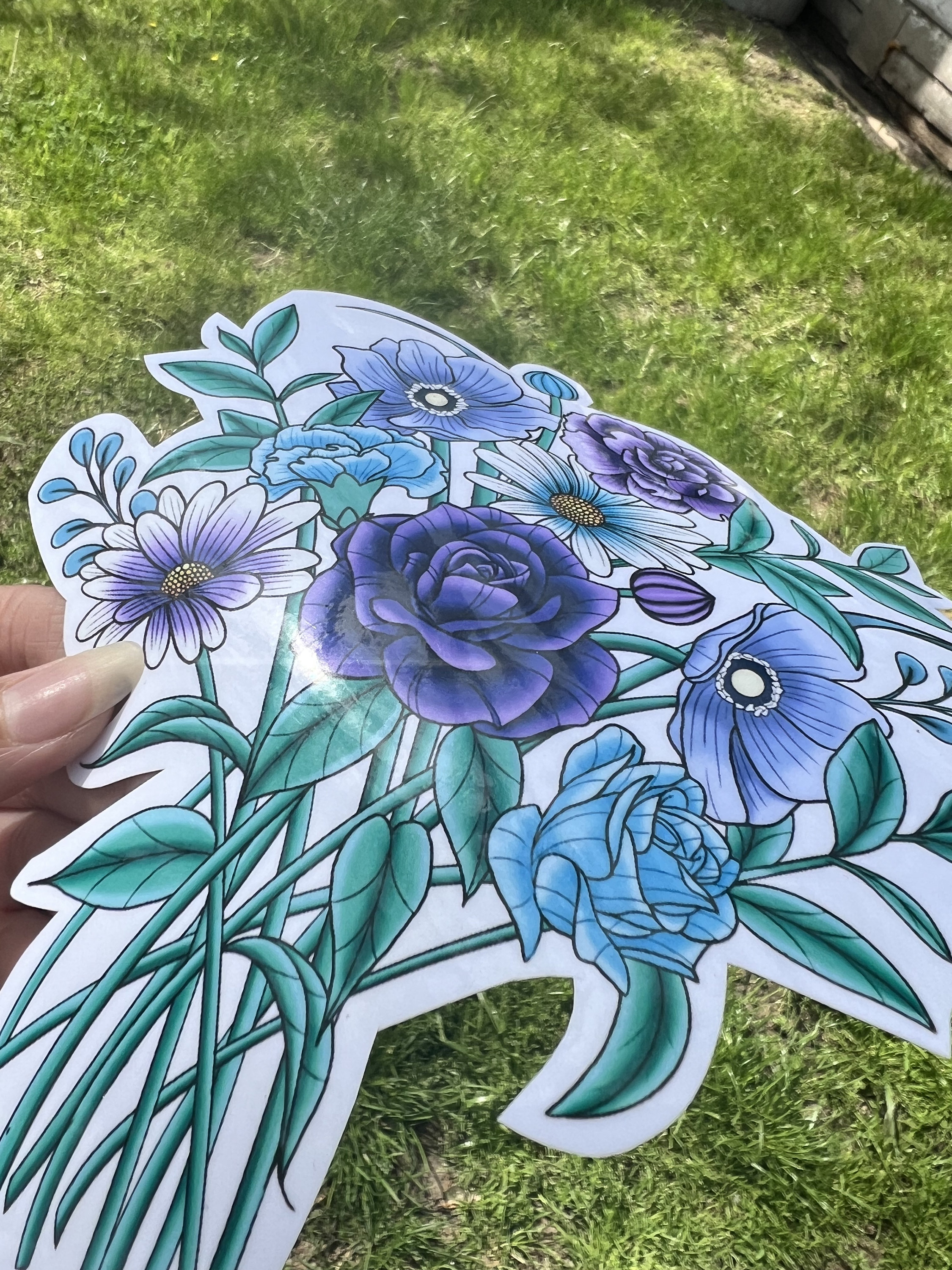 Purple Flower Bouquet Sticker - Etsy
